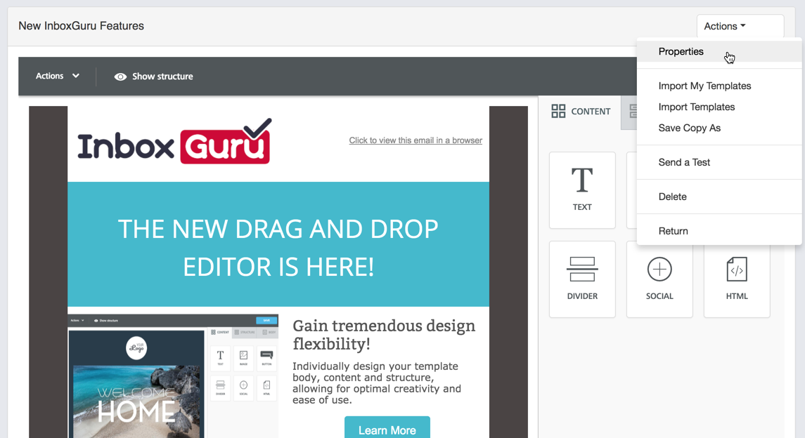 Editing Your Template Name, Subject Line and Pre-Header