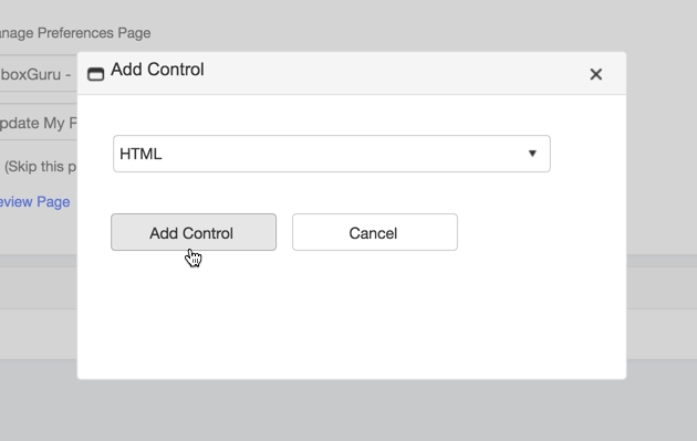 Creating a Manage Preferences Page