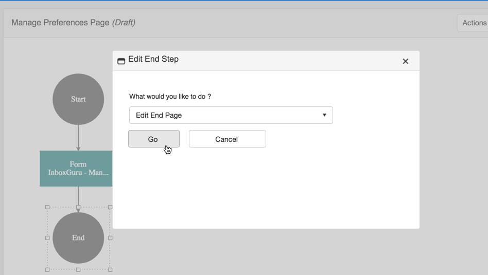 Creating a Manage Preferences Page